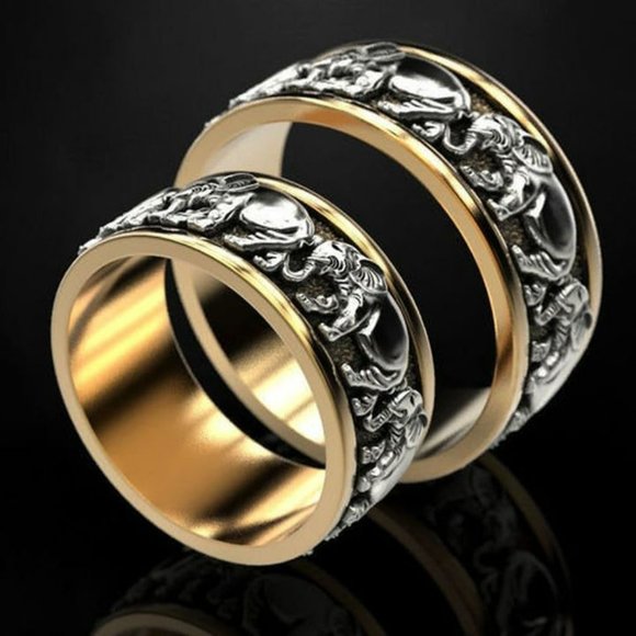 Jewelry | March Of The Elephants Two Tone Retro Animal Ring | Poshmark